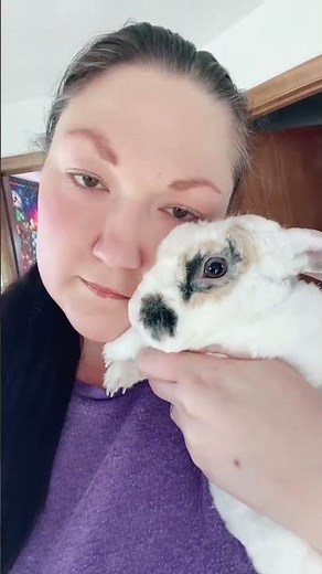 Adorable Rabbit Love: A Woman's Affectionate Bond with Her Bunny#RabbitLove #PetBond