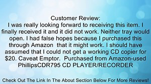 Philips CDR 795 - CD player / CD recorder - black Review