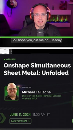 The Professor is BACK! Join Mike in the "Onshape Simultaneous Sheet Metal: Unfolded" webinar 📅