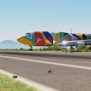 Look at This COLORFUL B747 Takeoff from short runway (flying sim gaming video) | Survival Gaming King