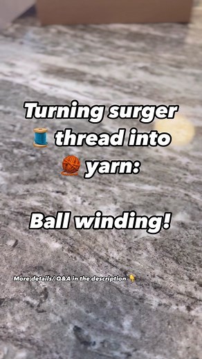 Turning 🧵 thread into 🧶 yarn: Ball winding! So many people had questions on my last reel so I figured I’d show my whole process! I decided to wind my thread into a yarn ball/cake for easier dispensing! This was always the plan! I just didn’t want to do it for the test swatches in my last reel since I was unsure how the colors would look! Tips: When caking/winding your thread, I recommend going slow to make sure you have even tension on all of your threads! It’s easy for one to get a little loo