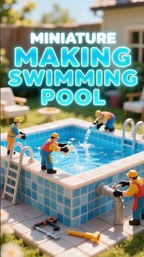 Miniature Pool Build The Coolest Tiny Construction Ever! #shorts #building