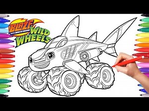 Blaze Moster Machines Wild Wheels | Shark Blaze Coloring Pages | Blaze Monster Truck Coloring