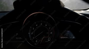 car dashboard auto digital radar navigator tracking control driving console indicator, mode detail panel for automobile automotive transport 4K video