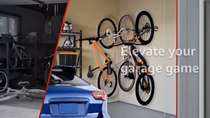 330LB Bike Rack Garage, 2 Pack Bike Wall Mount/Bike Ceiling Hanger, No Heavy Lifting Swivel Storage, Indoor Bike Hooks Storage for Mountain/Road/E-Bikes, 9.5inch Red