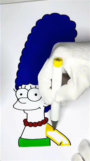 Oddly Satisfying Marge Simpson Coloring 🎨 #MargeSimpson #TheSimpsons #ASMR #Art #Satisfying #Shorts