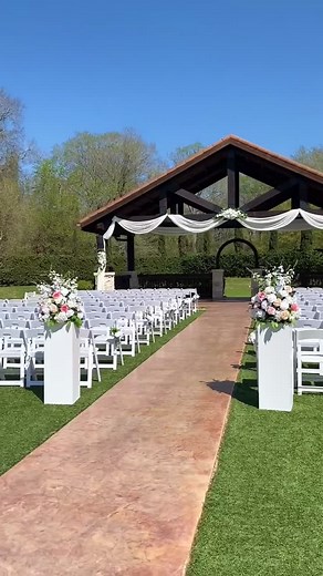 Outdoor Ceremony Set Up 🤍 #outdoorceremony #eventdecor #ceremonysetup #walkingdowntheaisle #weddingtiktok