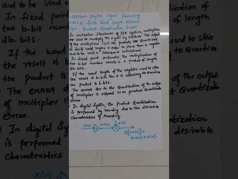 Product Quantization Error _Unit 4 DSP