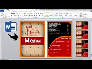 How to make Restaurant menu card Design in ms word | Ready to Print | Menu Card Design in ms word |