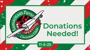 🚨🎁 Urgent Shoebox Alert! 🎁🚨 Our Operation Christmas Child Family Packing Party is this Wednesday, November 5, at 6:00 PM, but we need your help! Right now, we don’t have enough supplies for every family to fill a box. You don’t have to spend much to make a big impact. Think pencils, pens, crayons, notebooks, small toys, tooth brushes, or combs — simple treasures from the dollar store can bring huge smiles around the world. 🖍️✨ 👉 Find more donation ideas here: https://www.samaritanspurse.or