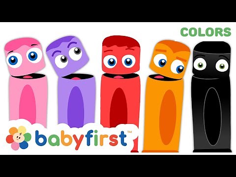 Color Collection: Red Purple Pink Orange & Black | Learn Colors & Songs w Color Crew | BabyFirst TV