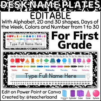 Composition Notebook Classroom Decor / Name Tag for First Grade & Kindergarten