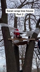 Saran Wrap tree house part two #fyp #part2 #saran #saranwrap #treehouse | Dylan Ayres