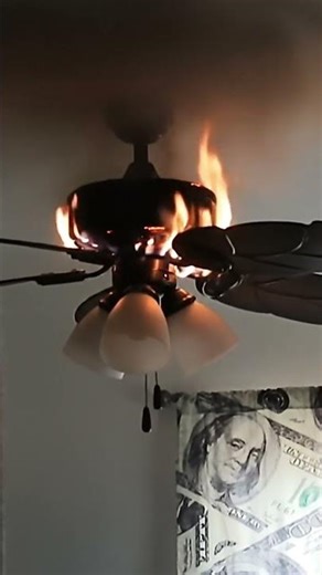 AI Ceiling Fan Explodes And Catches On Fire.