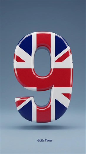 UK Number 9 to 0 🇬🇧 | Union Jack 3D Art Timer #uk #countdown #timer #shorts