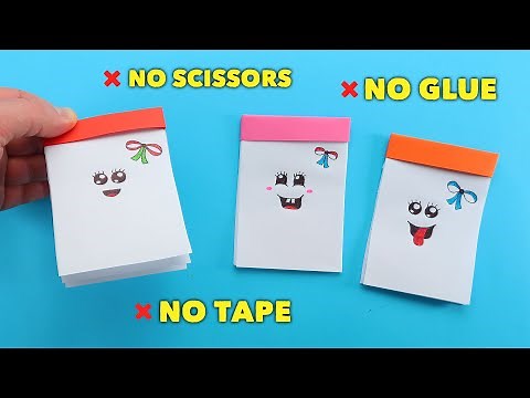 EASY MINI NOTEBOOKS FROM ONE SHEET OF PAPER - NO GLUE. DIY Kawaii Paper Book