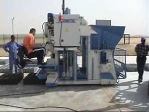Concrete block making machine movable
