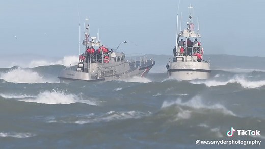 12-18-2023 U.S. Coast Guard Station Oregon Inlet doing training in 30 foot waves from the recent storm. Watching these men and women out in these incredibly huge waves was pretty awesome! I have been waiting months to be able to capture them out training. during a swell of this magnitude. #outerbanks #uscg #uscgtraining #wessnyderphotography
