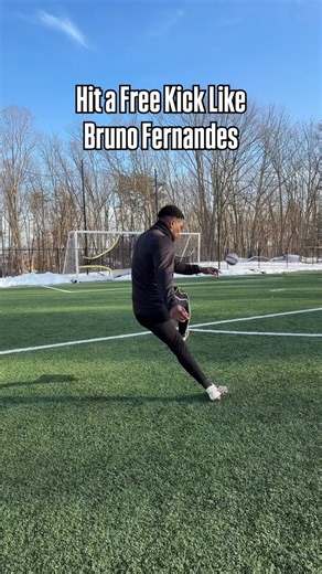 Chris Hill | Soccer Trainer on Instagram: "Bend it like Bruno 🎯 💭 Remember These Keys: • Head down and hips open to generate curve • Clean instep contact - strike through the lower half for lift + dip • Minimal steps, full control - placement over power • Finish follow through across body for whip Remember these tips when you take your next free kick and put it top bins like Bruno 😮‍💨 #soccer #soccertraining #soccerskills #soccerdrills #freekick #brunofernandes #football #manchesterunited"