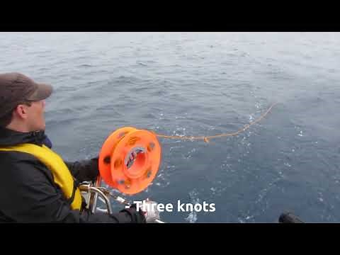 Measuring boat speed with actual knots (a chip log)