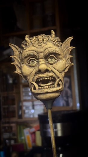 The Magnificent Mefisto’s shield and staff. Sculpted ( prototype) by hand from clay, engineering and micro-mechanics for a scratchbuilt automaton… | Thomas Kuntz=Haxanthrobo