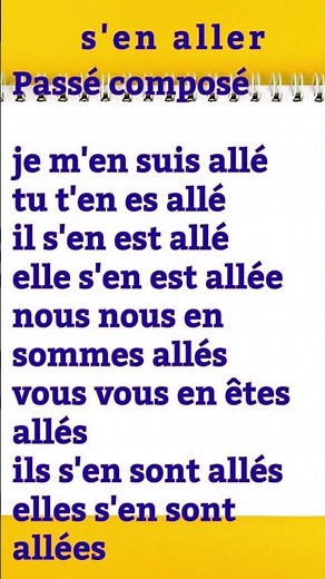 s'en aller - Passé composé. Let us learn French conjugation. #conjugaisonfrançais