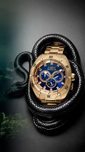 65 reactions | Gold dominance with a deep blue punch. The Invicta...