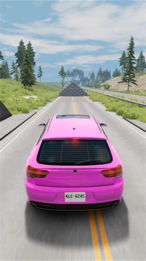 Big to Small Colorful Cars vs Block Wall! 💥🚗 BeamNG.drive Crash Test