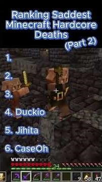 Ranking Saddest Minecraft Hardcore Deaths (Part 2) #minecraft #hardcoredeath #gaming #youtubers
