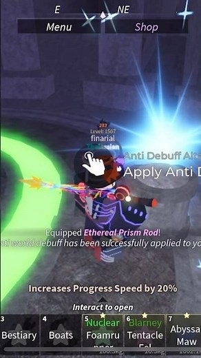 How to apply ANTI-DEBUFF on your FIRST-SEA RODS in SECOND SEA #fisch #roblox