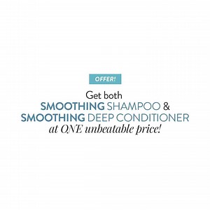 Smoothing Shampoo is NOW Part of the Permanent Line! For 2 days only, purchase both Smoothing Shampoo & Smoothing Deep Conditioner and get ultimate savings! Act fast, this duo will not be available at this unbeatable price for long! Now humidity and frizz are no longer your enemy. Formulated with #REJUVENIQE™ and infused with an exclusive blend of amino acids that produce a state-of-the-art vegetable alternative to animal keratin, and takes charge to reduce dry static fly-aways, de-frizz and res