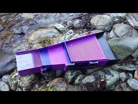 GoldiBox (Model #6) - Full Size 3D Printed Fluid Sluice Box - Bazooka Style