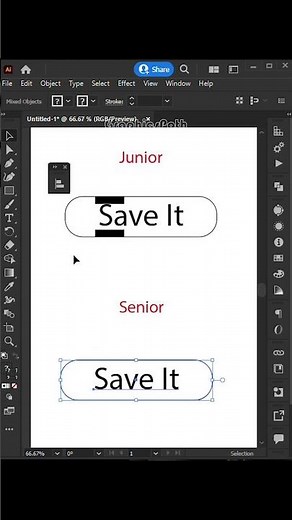 Text alignment with align tool in Adobe Illustrator