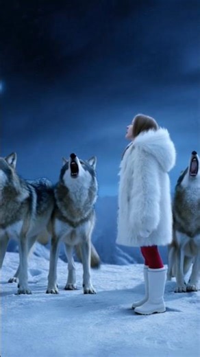A Girl Howling Among Wolves#animals #wolf #viral #shortsfeed #wolfhowl #arcticwolf #wolfgirl #fyp
