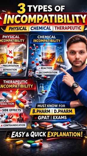 Pharmaceutical Incompatibility Explained | Physical, Chemical & Therapeutic Definitions #pharmacy