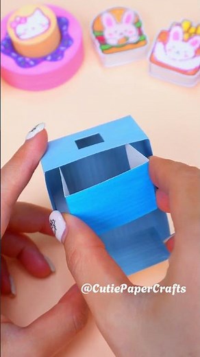 DIY Mini Paper Refrigerator with Ice Maker ❄️🧊 | Cute Kitchen Craft | Cutie Paper Crafts #diyshorts