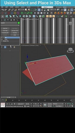 Quick Roof Tiling with 3Ds Max: Using Select and Place, Array, and Slice Modifiers #shorts #3dsmax