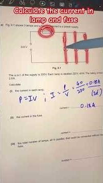 Calculate the current in each lamp and fuse | physics | igcse | electric circuits