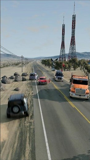 Realistic Highway Car Crashes #33