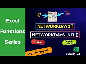 Excel Date & Time Function: NETWORKDAYS() & NETWORKDAYS.INTL() #excel #exceltips #workdays #learning