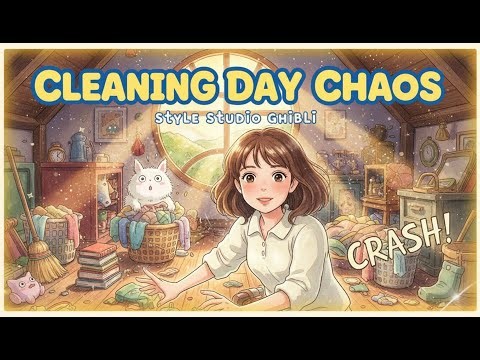 Cleaning Day Chaos Style Studio Ghibli