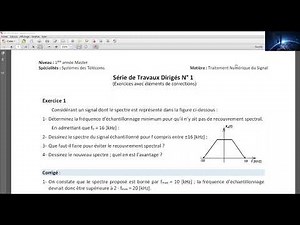 Exercice 01 & 02 avec corrigés : traitement numérique du signal