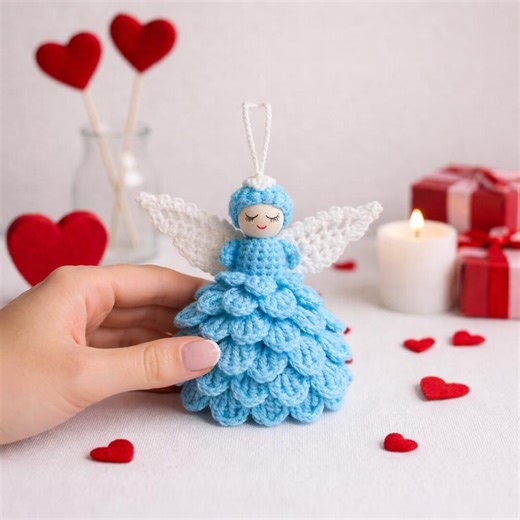Crochet Angel Pattern, Amigurumi Angel Pendants Tutorial, Beginner Friendly PDF, Valentine Gift - Etsy