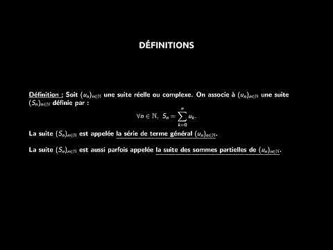 01. Séries numériques : Introduction et définition