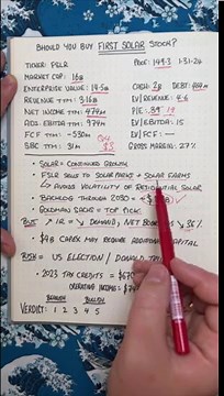 3-minute breakdowns: First Solar stock: undervalued or risky?