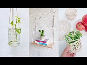 Aesthetic DIY Ideas with Macrame Cord | The Easiest Plant Hanger | Hanging Shelf | Cotton Cord Bowl