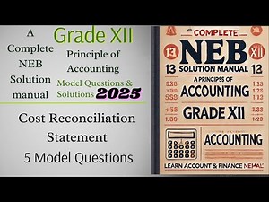 Cost Reconciliation Statement Class 12 Principle of Accounting, A complete NEB Solution Manual |