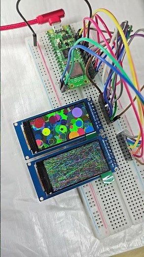 Raspberry Pi Pico 2 W display on two 1.9" 170*320 ST7789 SPI LCD, using separated SPI.