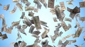 Dollar Falling On Blue Background 3d Stock Footage Video (100% Royalty-free) 1070115766 | Shutterstock