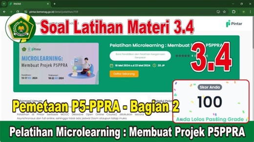 Jawaban Modul 3.4 Pemetaan P5-PPRA Bagian 2, Pelatihan Microlearning Pintar Kemenag, Indikator PPRA - Tribunnewsmaker.com